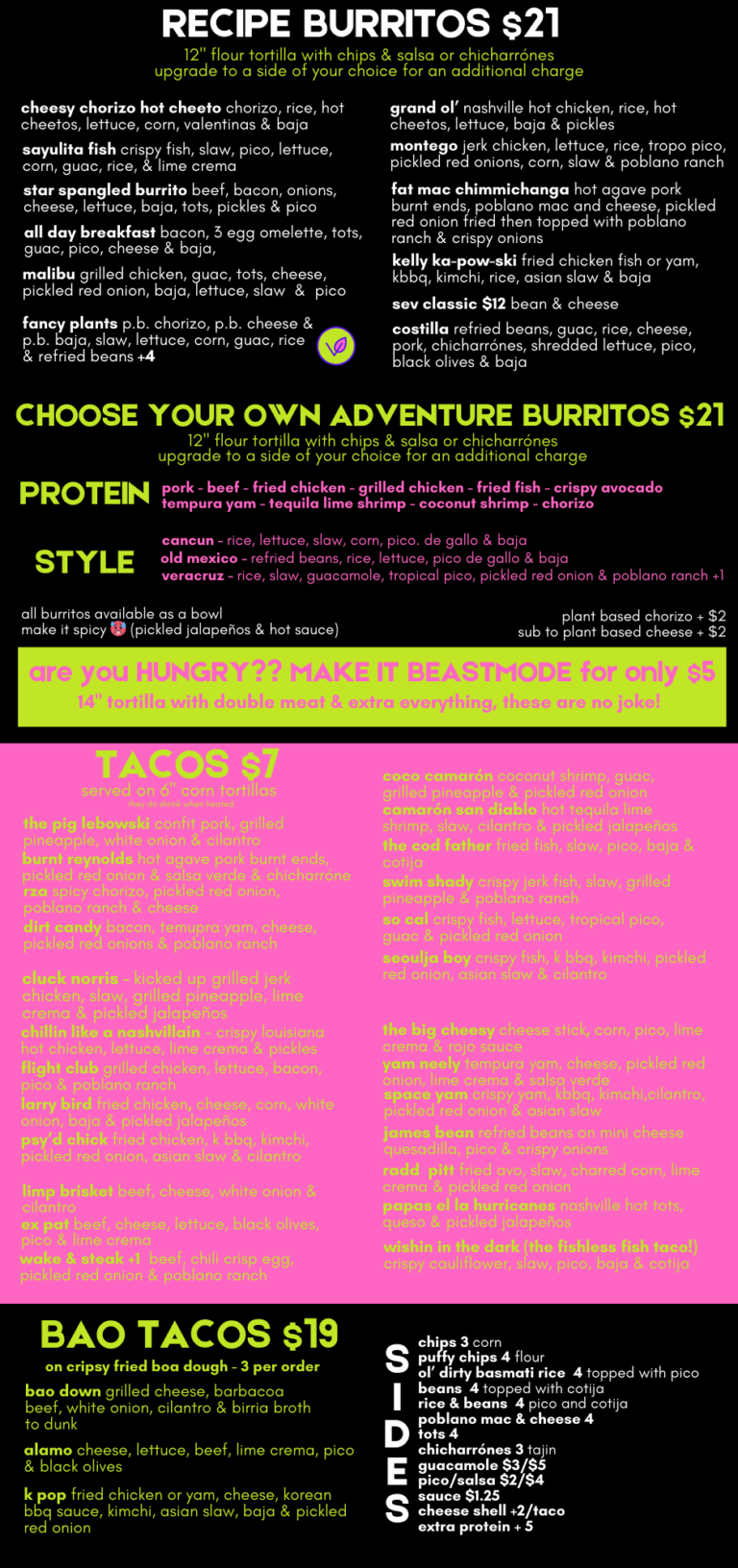 Menus - Taco Debacle